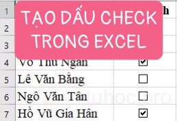 Tạo dấu check trong Excel nhanh gọn - Hệ thống hỗ trợ tự học
